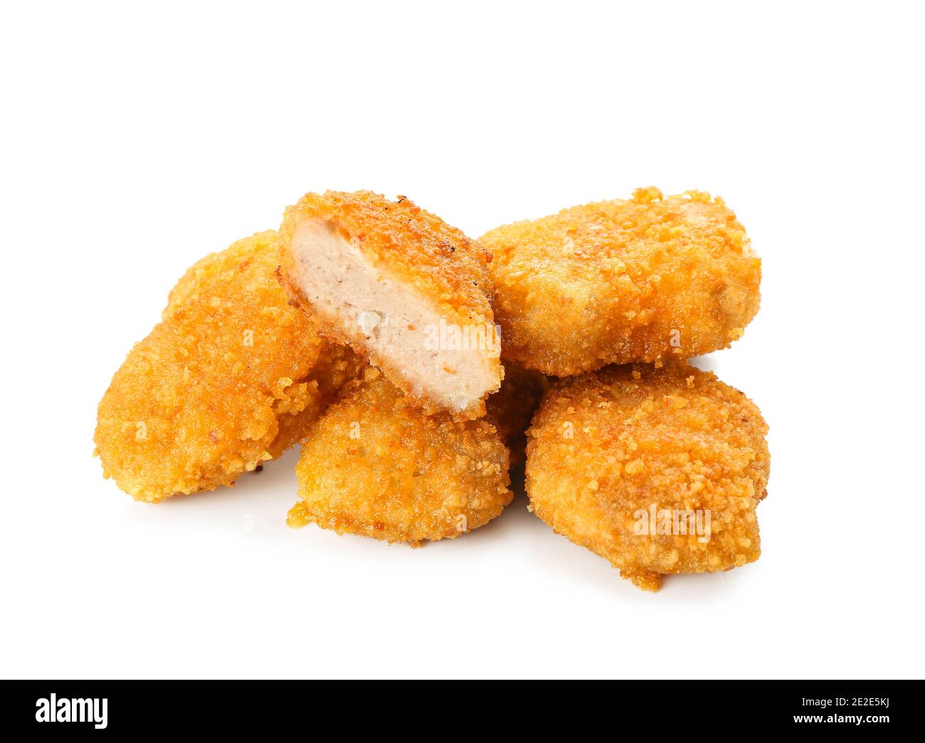 Tasty nuggets on white background Stock Photo - Alamy