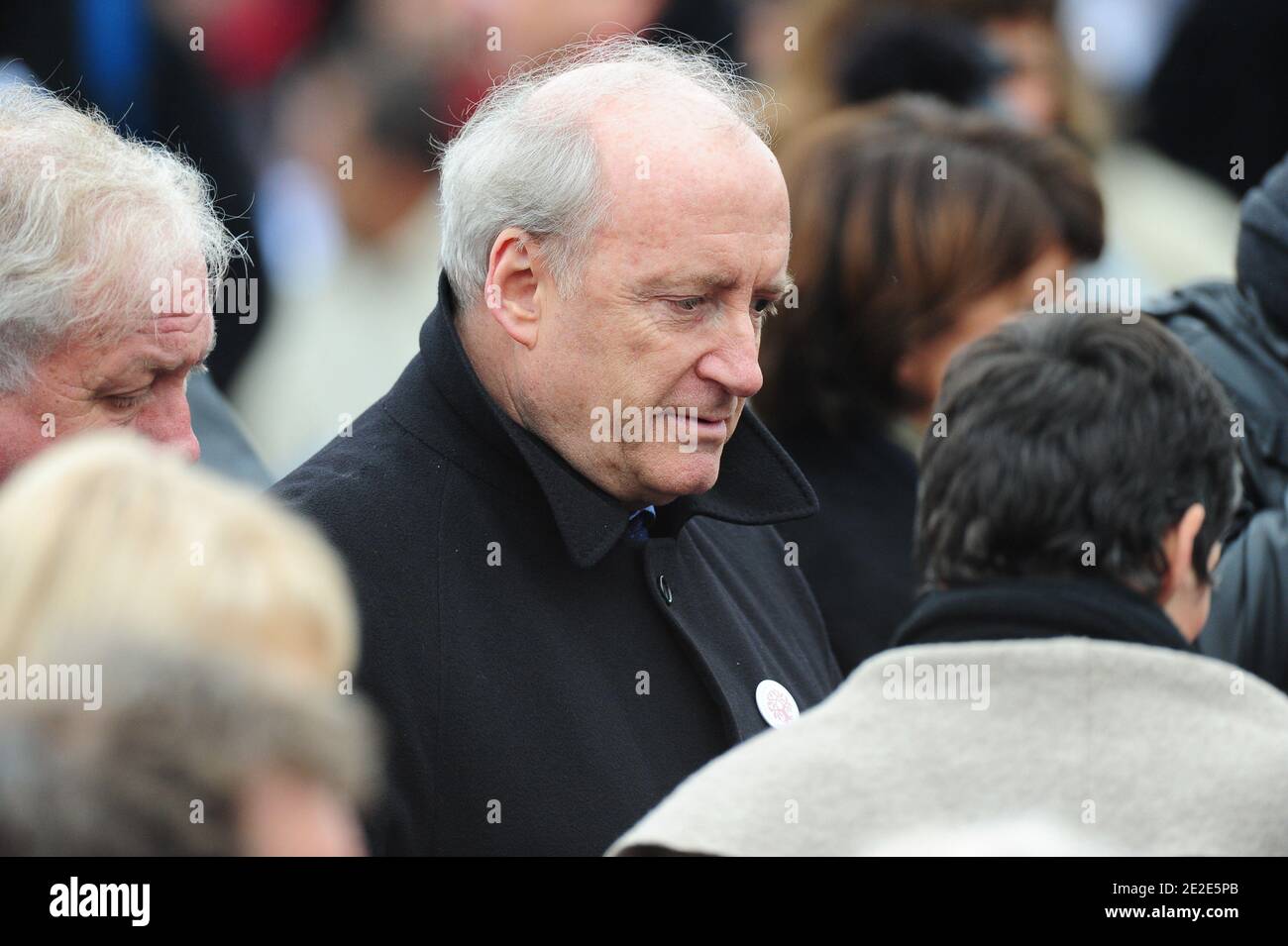 Hubert Vedrine at the funeral of France's former first lady, Danielle ...