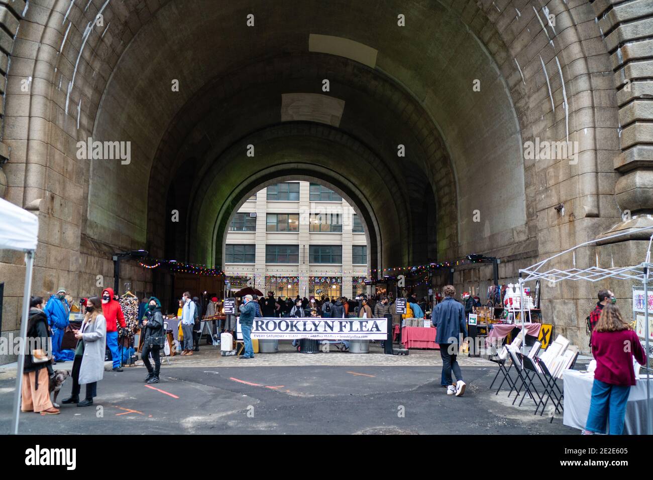 NEW YORK, UNITED STATES - Dec 13, 2020: The Brooklyn Flea Market in the ...