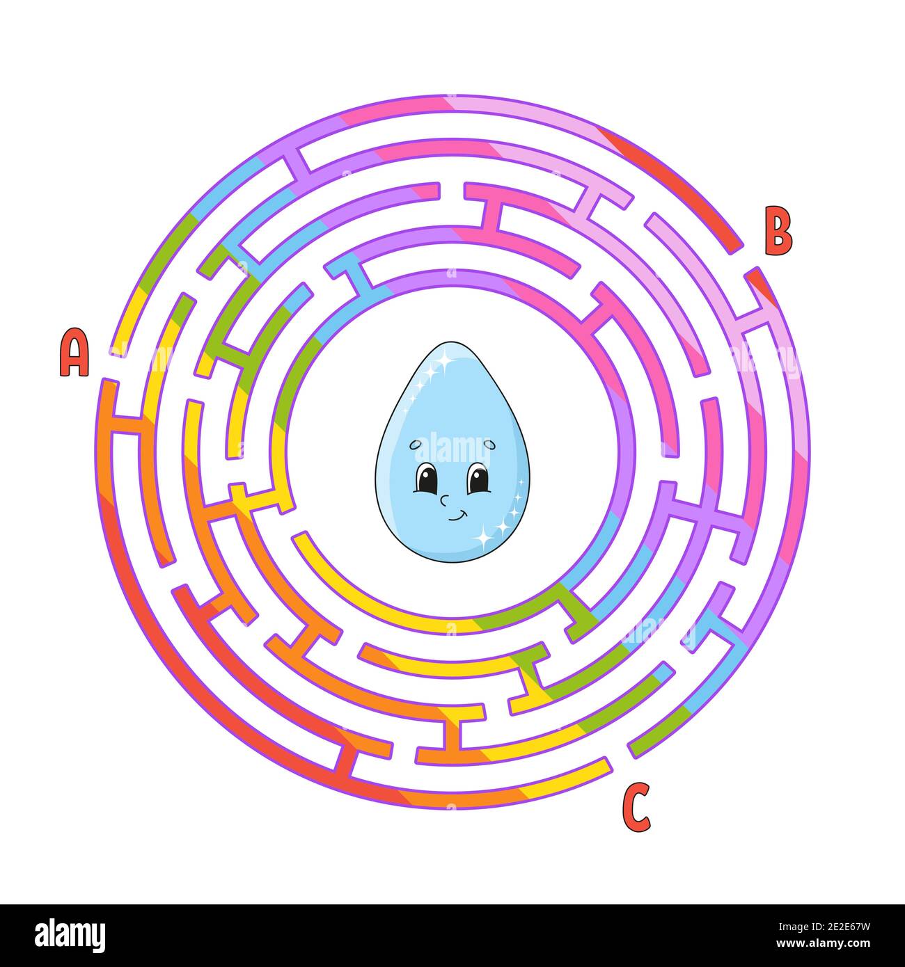 Circle maze. Game for kids. Puzzle for children. Round labyrinth ...