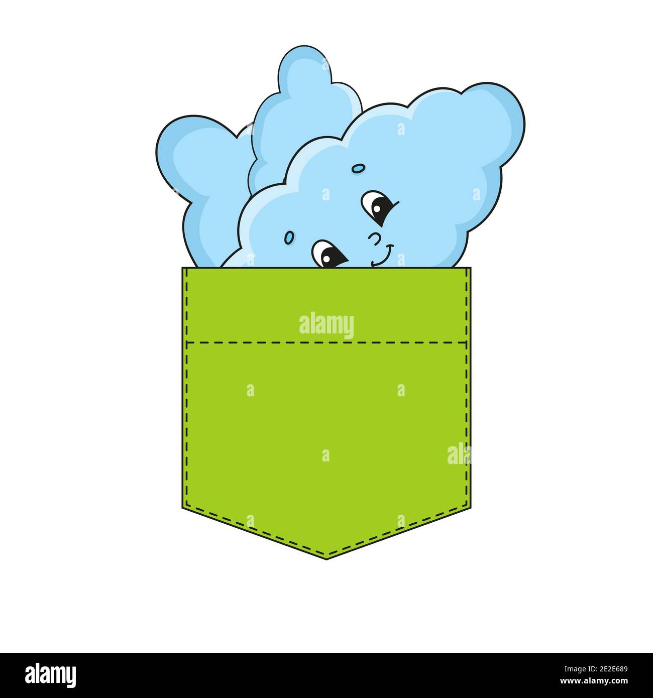 Cute character in shirt pocket. Colorful vector illustration. Cartoon ...