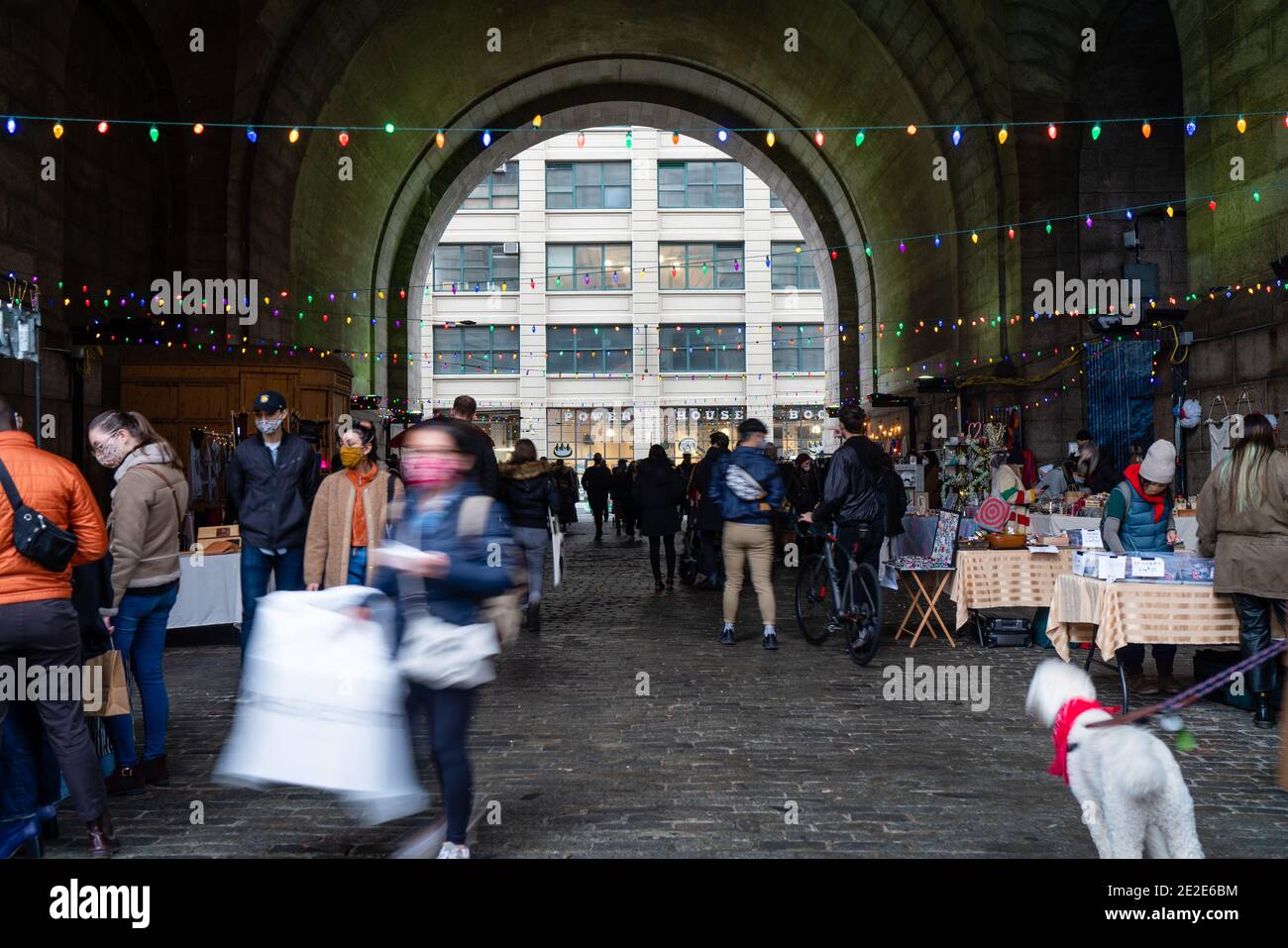 NEW YORK, UNITED STATES - Dec 13, 2020: The Brooklyn Flea Market in the ...