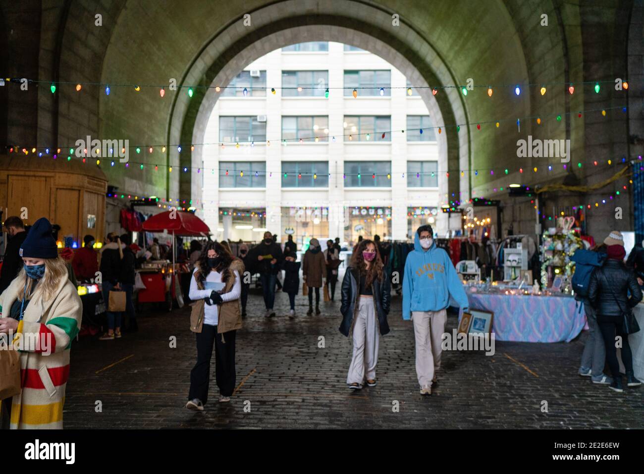 NEW YORK, UNITED STATES - Dec 13, 2020: The Brooklyn Flea Market in the ...