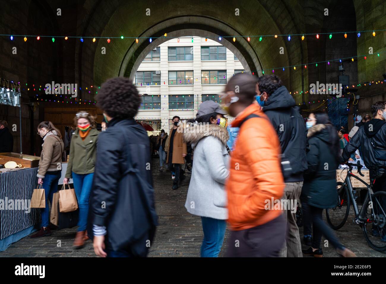 NEW YORK, UNITED STATES - Dec 13, 2020: The Brooklyn Flea Market in the ...