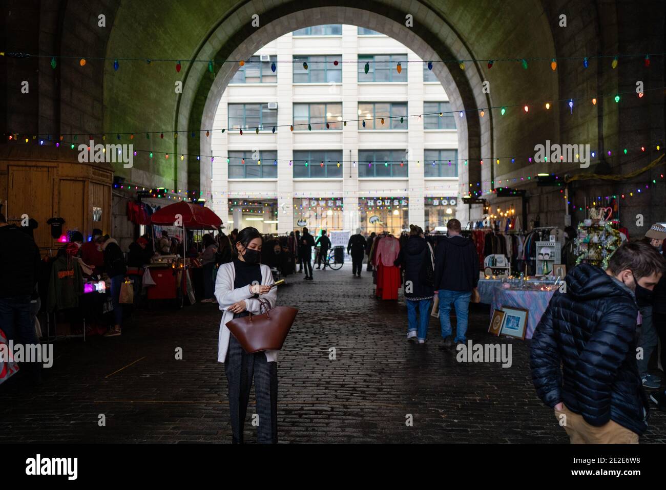 NEW YORK, UNITED STATES - Dec 13, 2020: The Brooklyn Flea Market in the ...