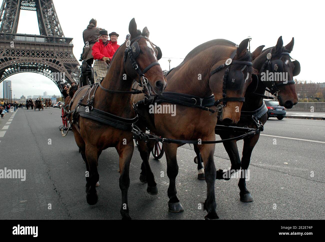 Atmosphere during the 16h Paris Horse Parade, a rally of 150 horsemen ...