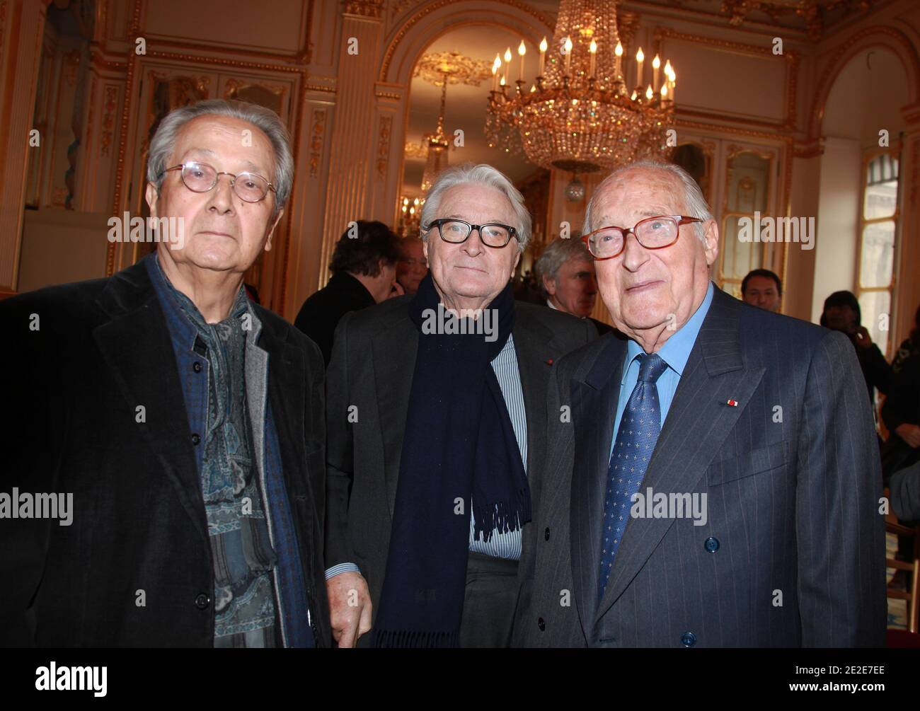 Jacques Verges, Roland Dumas and Alain Decaux attending the event where ...