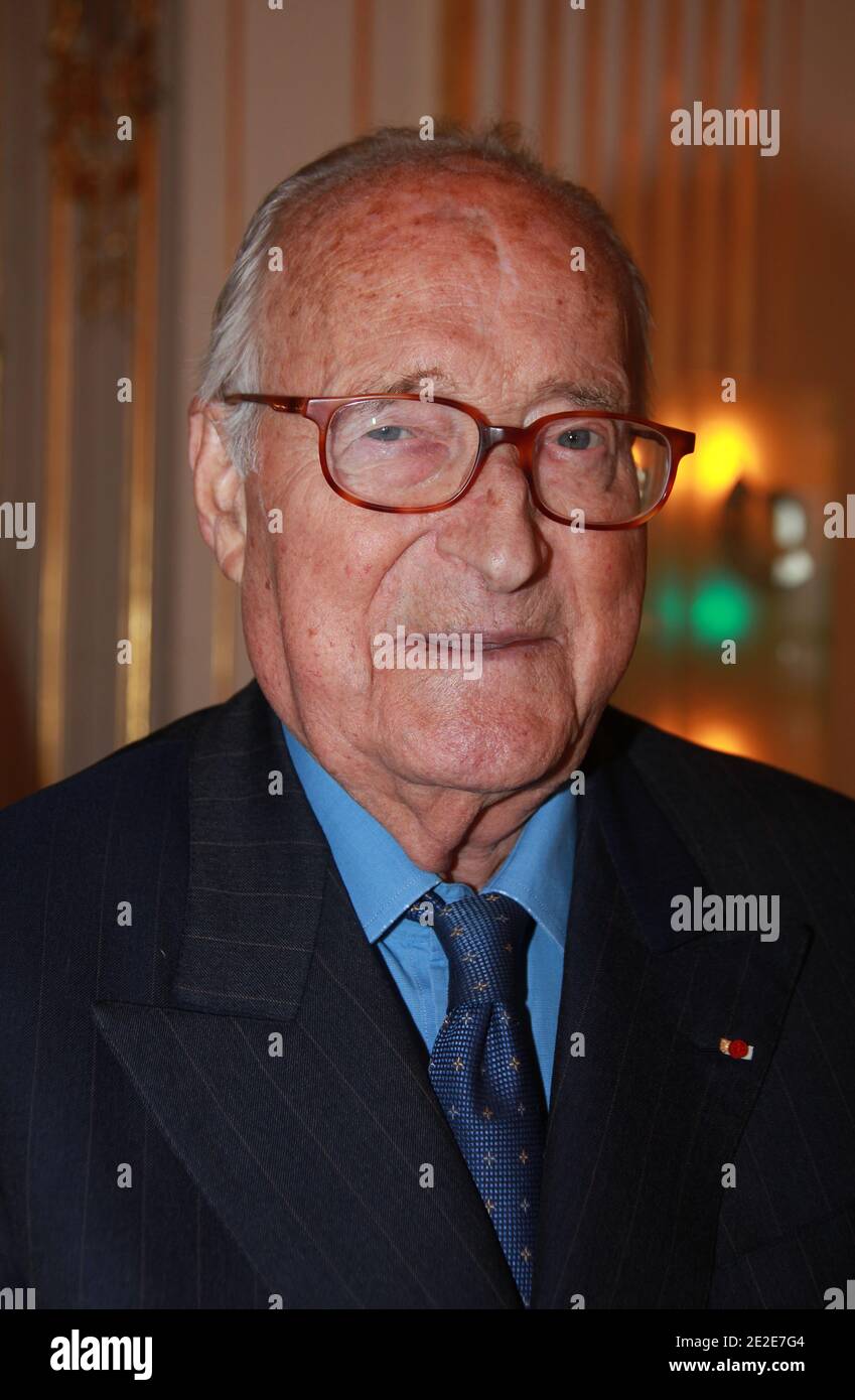 Alain Decaux attending the event where Herve Bourges is awarded with ...