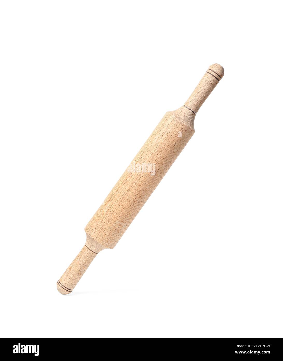Wooden rolling pin on white background Stock Photo - Alamy