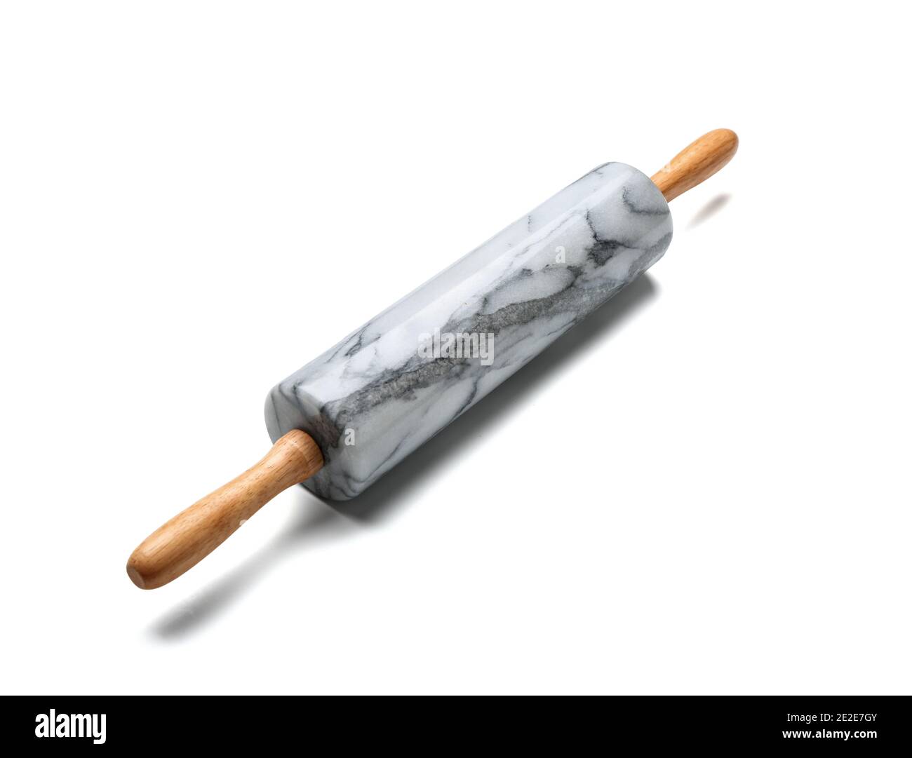 Marble rolling pin on white background Stock Photo - Alamy