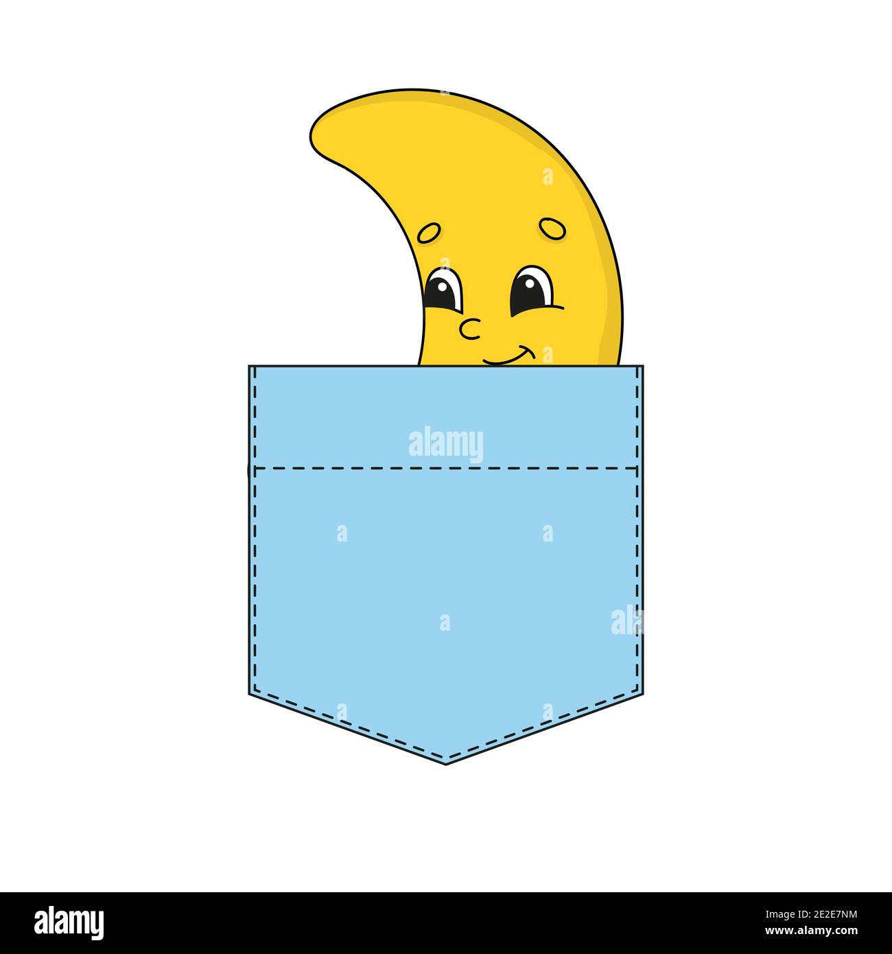 Cute character in shirt pocket. Colorful vector illustration. Cartoon ...