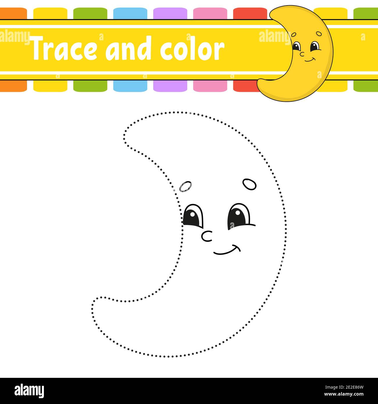 Trace and color. Coloring page for kids. Handwriting practice ...