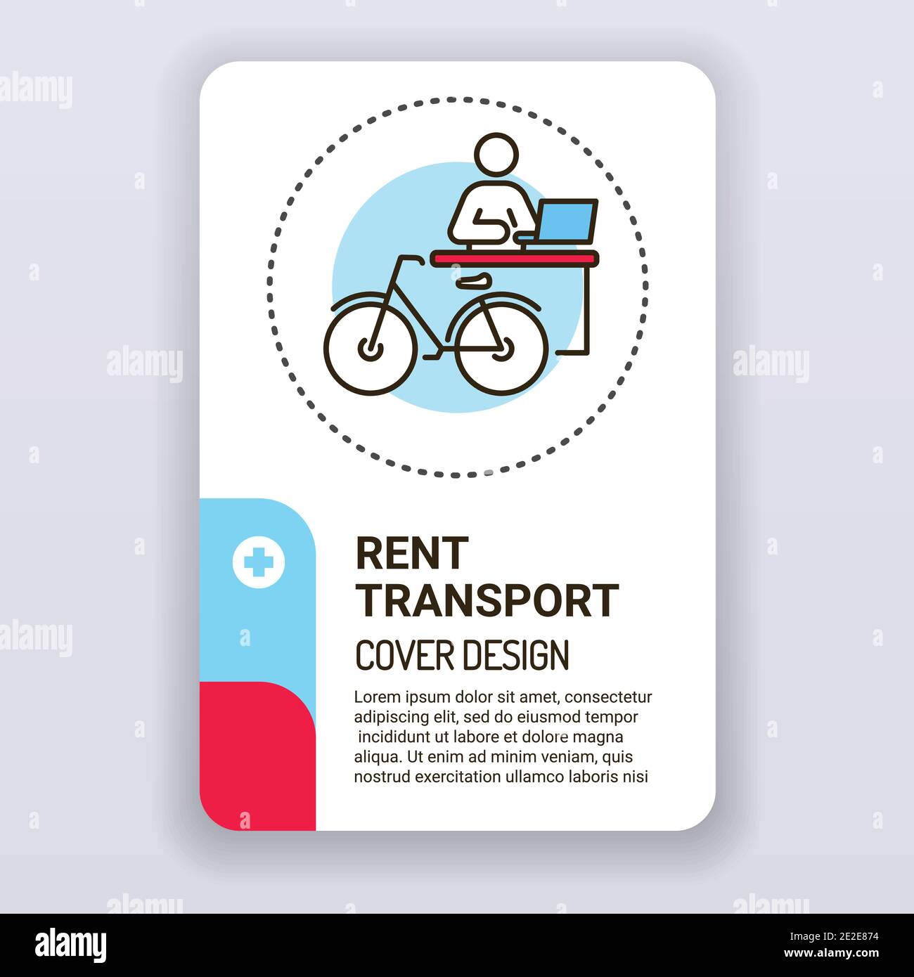 Rent transport brochure template. Ecological vehicle cover design ...