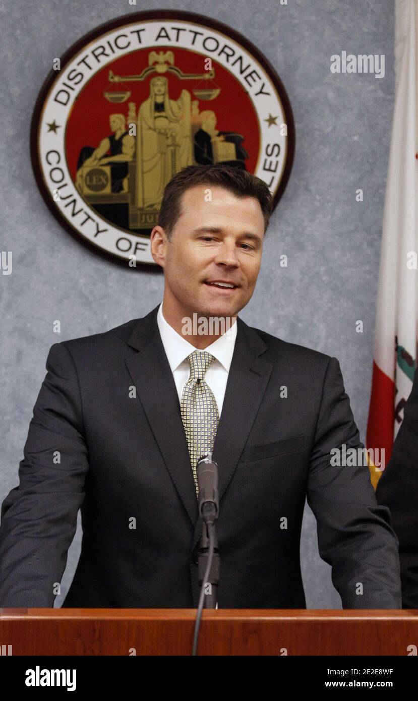 Los Angeles Deputy District Attorney David Walgren speaks to the media ...