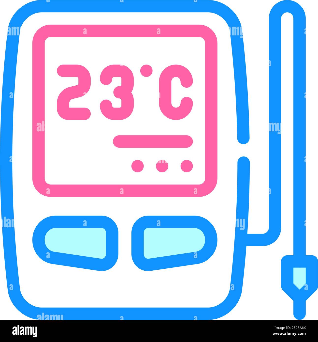 digital thermometer with sensor color icon vector illustration Stock ...