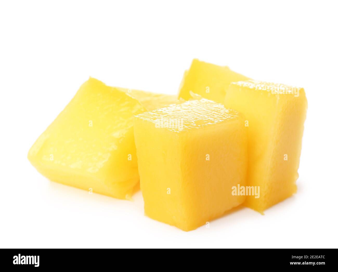 Sweet cut mango on white background Stock Photo - Alamy