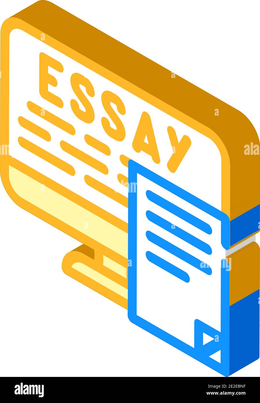 digital essay isometric icon vector illustration color Stock Vector ...