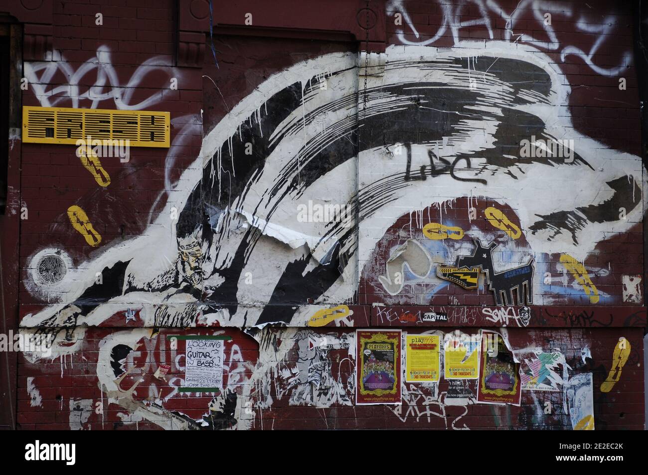 Painted wall, graff, graffiti, tag signed "Urban Street", Lower East ...