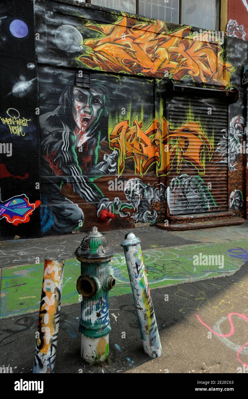 Painted wall, graff, graffiti, tag.The graffiti mecca in Queens called ...