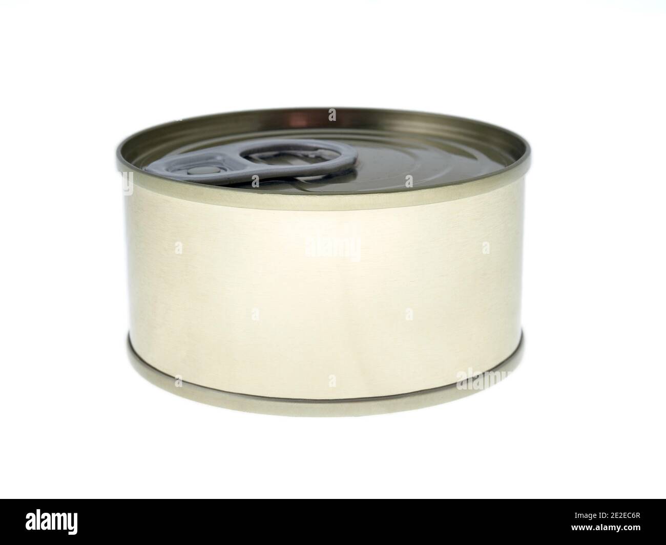 Closeup shot of canned food for consumption isolated on white ...