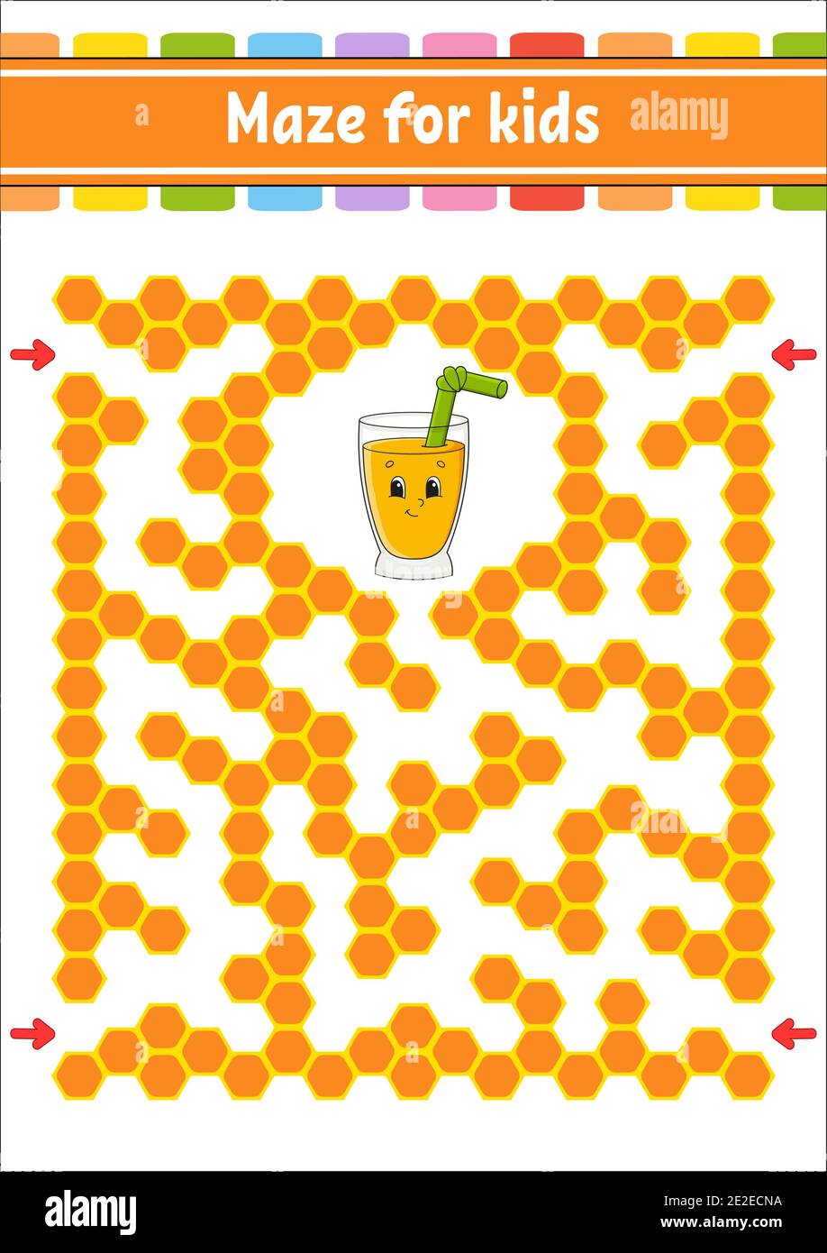 Rectangular color maze. Game for kids. Funny labyrinth. Education ...