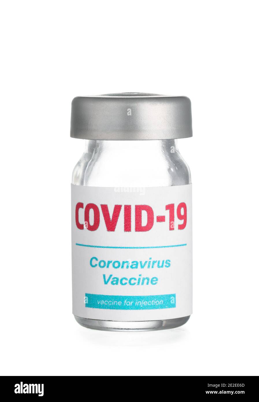 Vaccine for immunization against COVID-19 on white background Stock ...