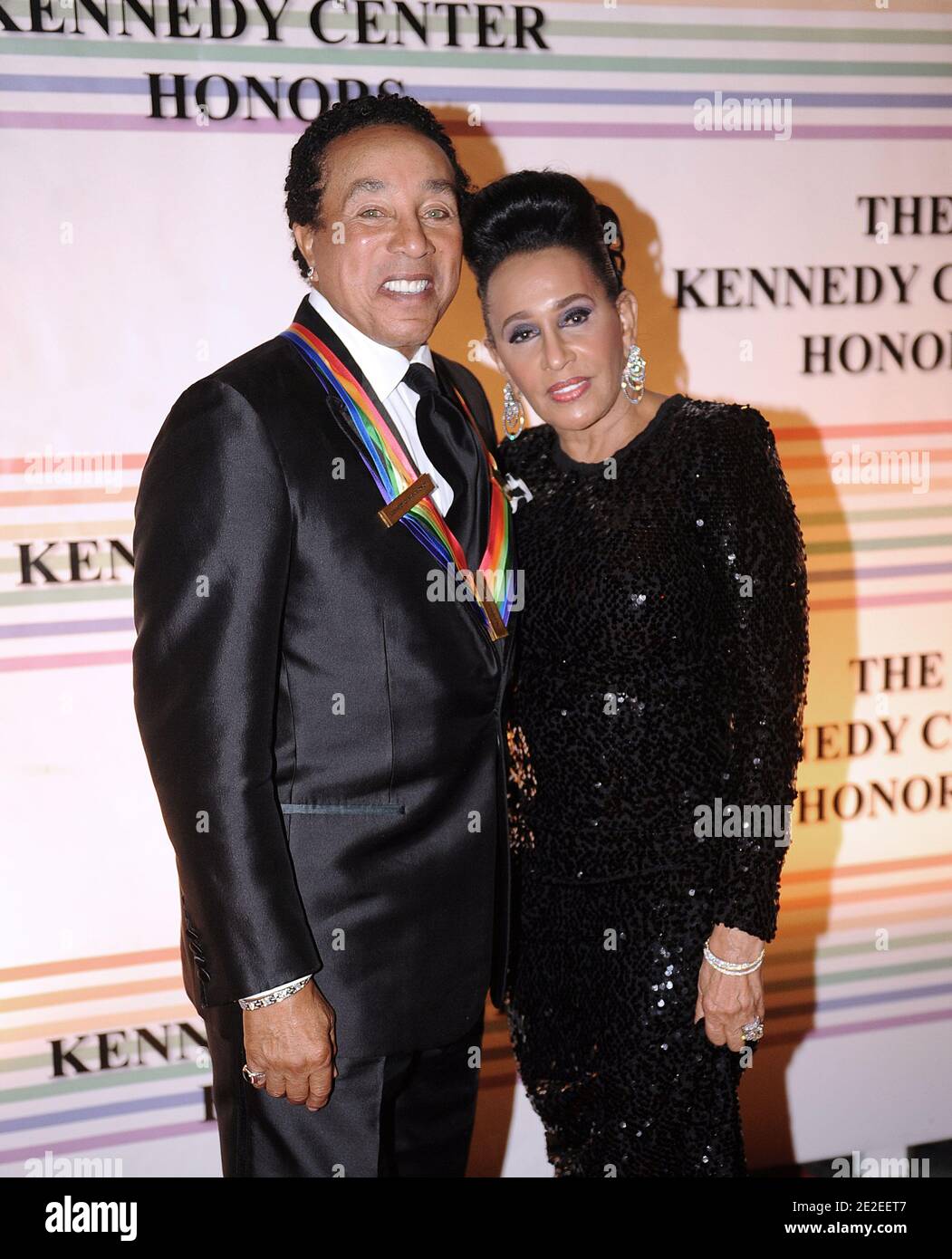 Smokey Robinson and wife Frances Robinson attend the Kennedy Center ...
