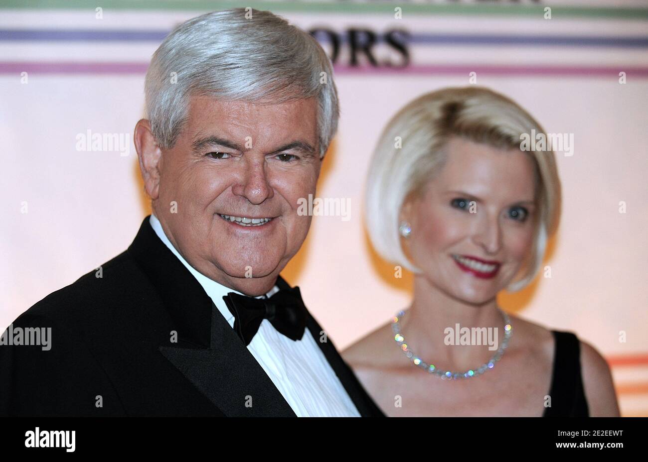 Newt Gingrich and wife Callista Gingrich attend the Kennedy Center ...