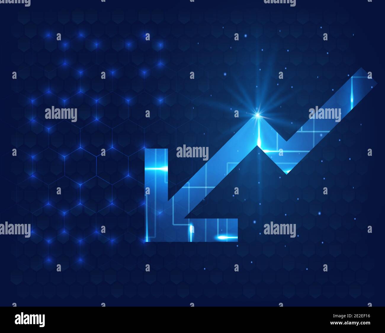 Futuristic arrow chart digital transformation abstract technology ...