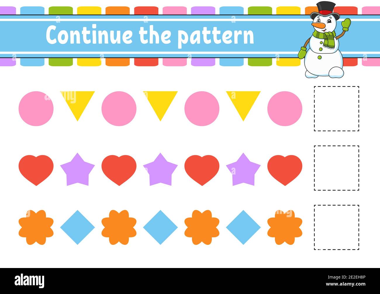 Continue the pattern. Education developing worksheet. Game for kids ...