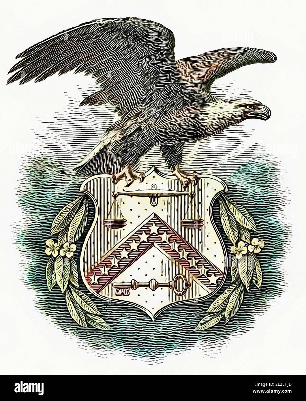 Eagle with american shield Stock Photo - Alamy