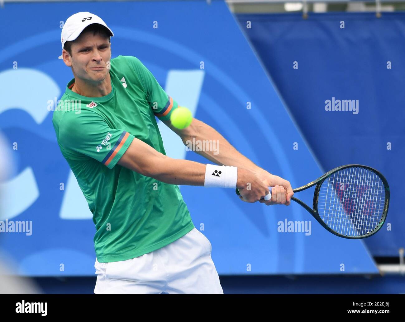 Delray Beach, Florida, USA. 13th Jan, 2021. Hubert Hurkacz of Poland Vs Sebastian Korda during ...