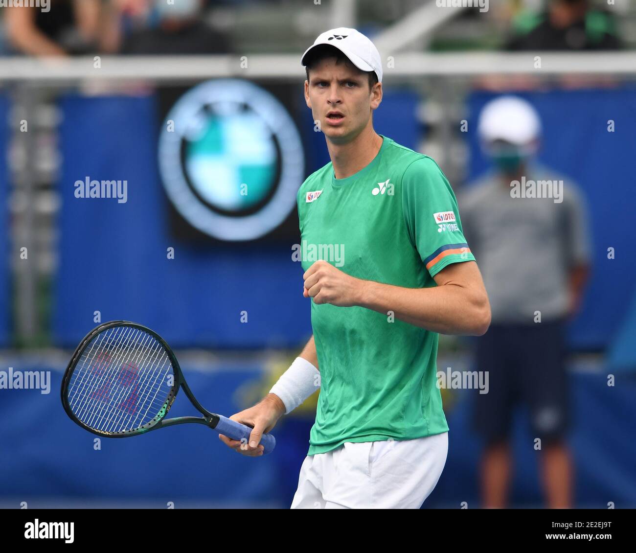 Delray Beach, Florida, USA. 13th Jan, 2021. Hubert Hurkacz of Poland Vs Sebastian Korda during ...