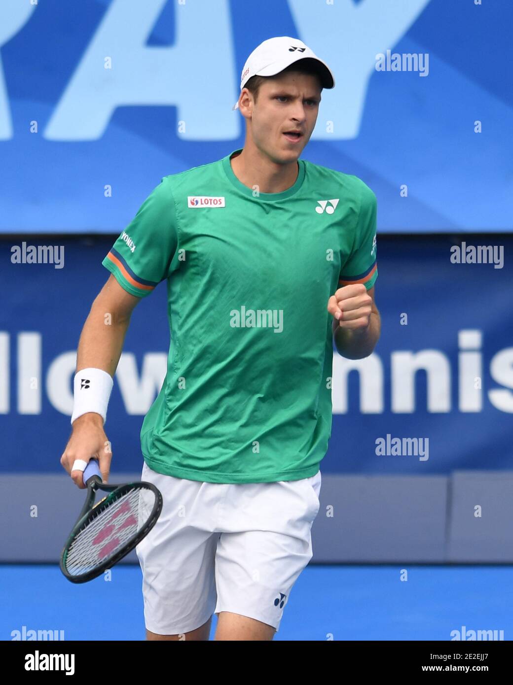 Delray Beach, Florida, USA. 13th Jan, 2021. Hubert Hurkacz of Poland Vs Sebastian Korda during ...