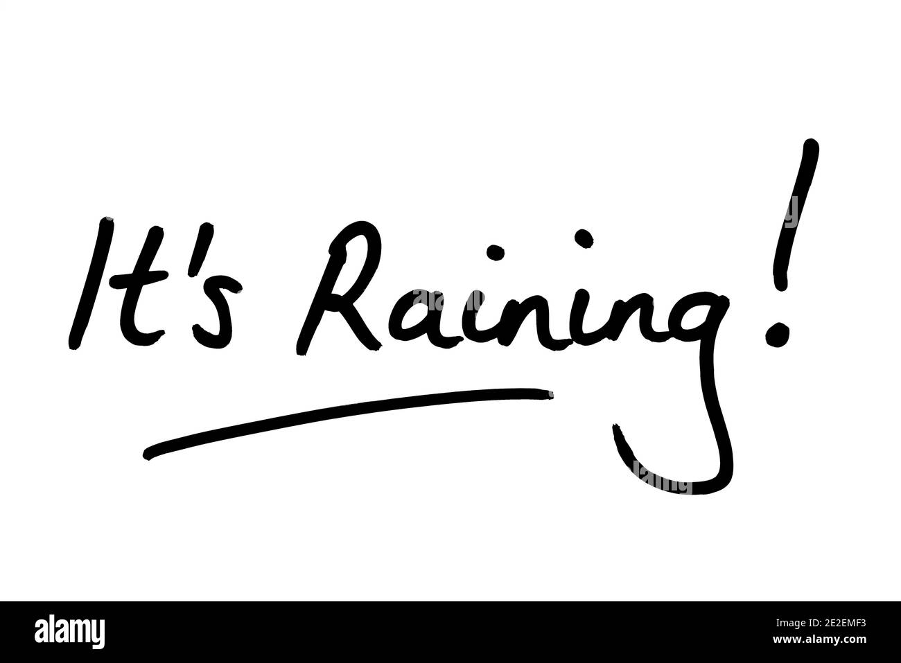 Its Raining! handwritten on a white background Stock Photo - Alamy