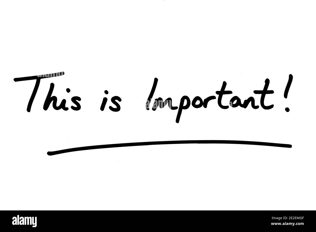 This is Important! handwritten on a white background Stock Photo - Alamy