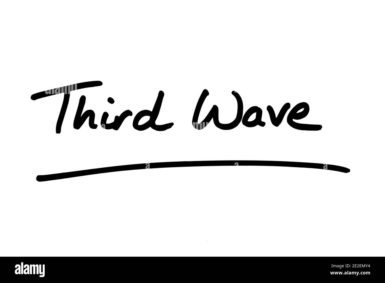 Third Wave, handwritten on a white background Stock Photo - Alamy