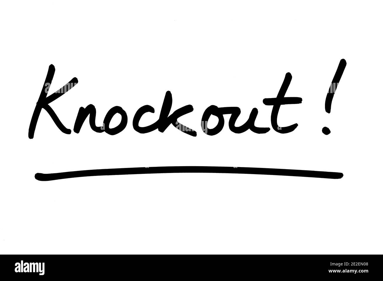 Knockout! handwritten on a white background Stock Photo - Alamy