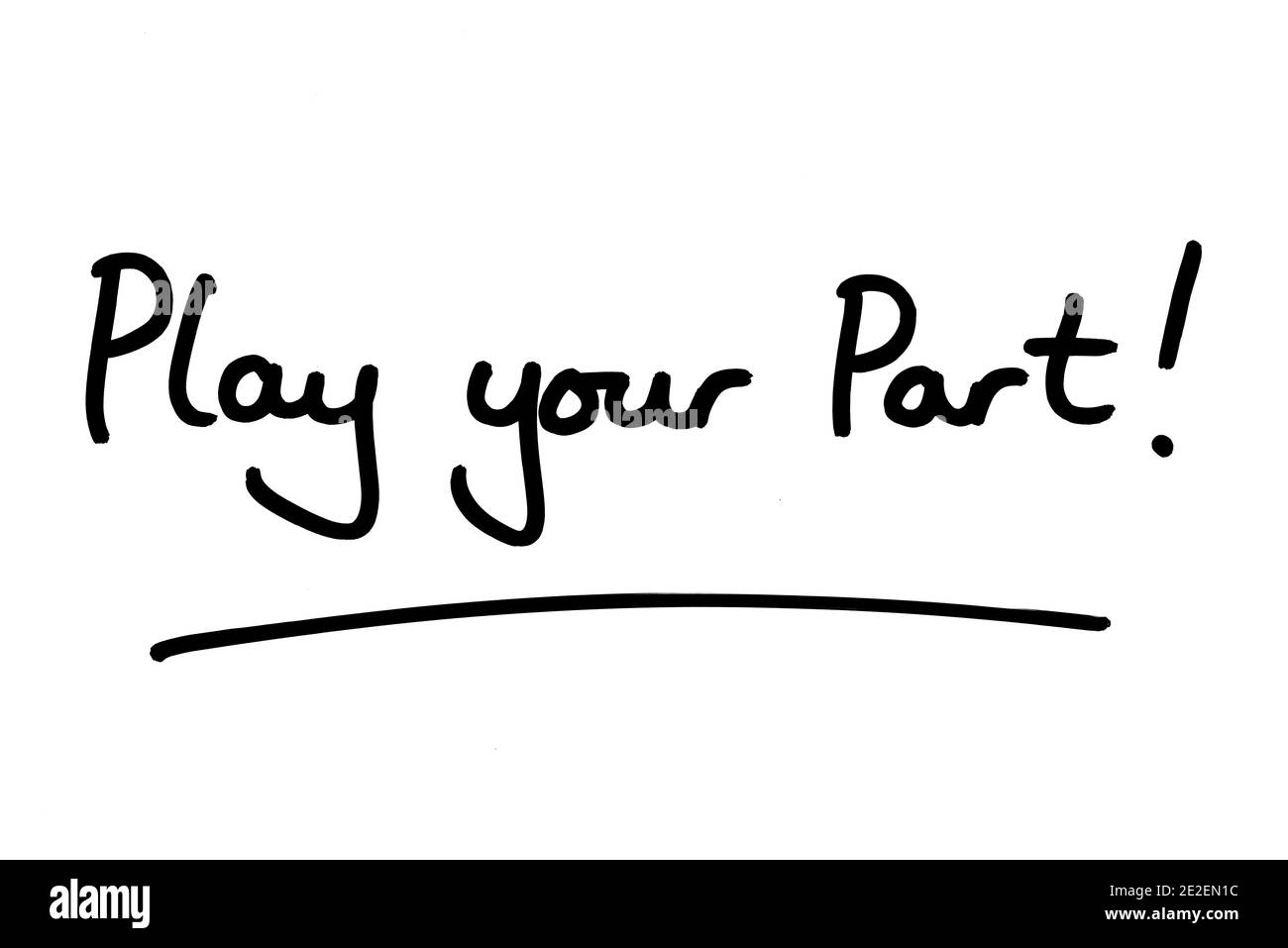Play your Part! handwritten on a white background Stock Photo - Alamy