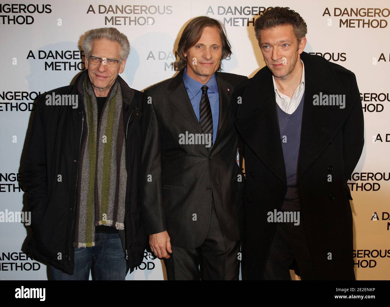 (L-R) David Cronenberg, Viggo Mortensen and Vincent Cassel arriving for ...