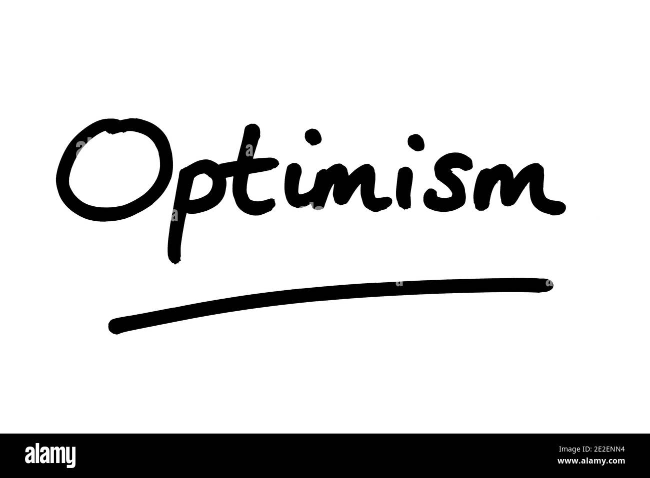 The word Optimism, handwritten on a white background Stock Photo - Alamy