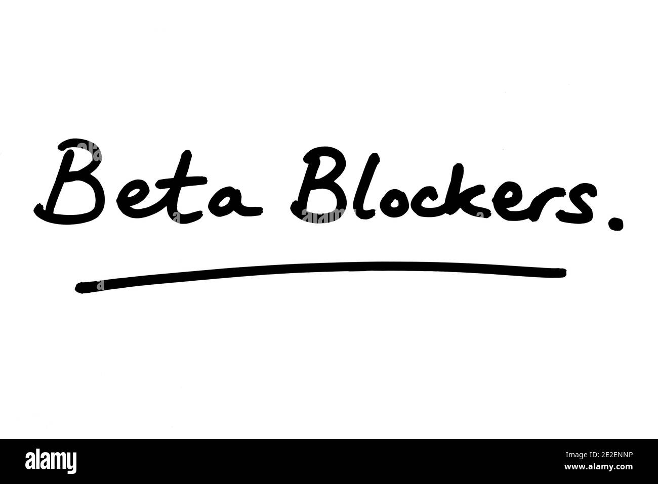 Beta Blockers handwritten on a white background Stock Photo - Alamy