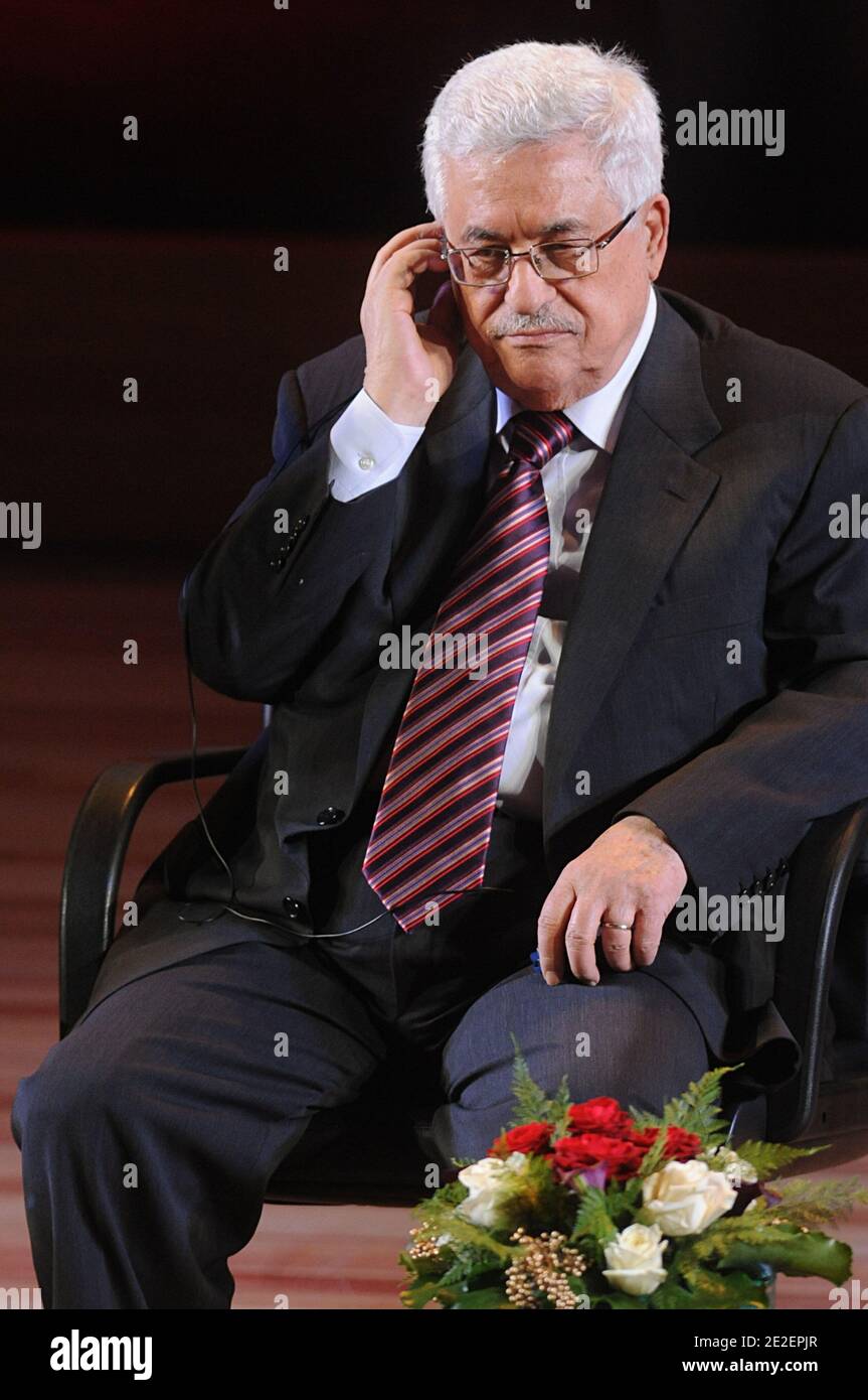 Palestinian president Mahmoud Abbas pictured during the admission ...