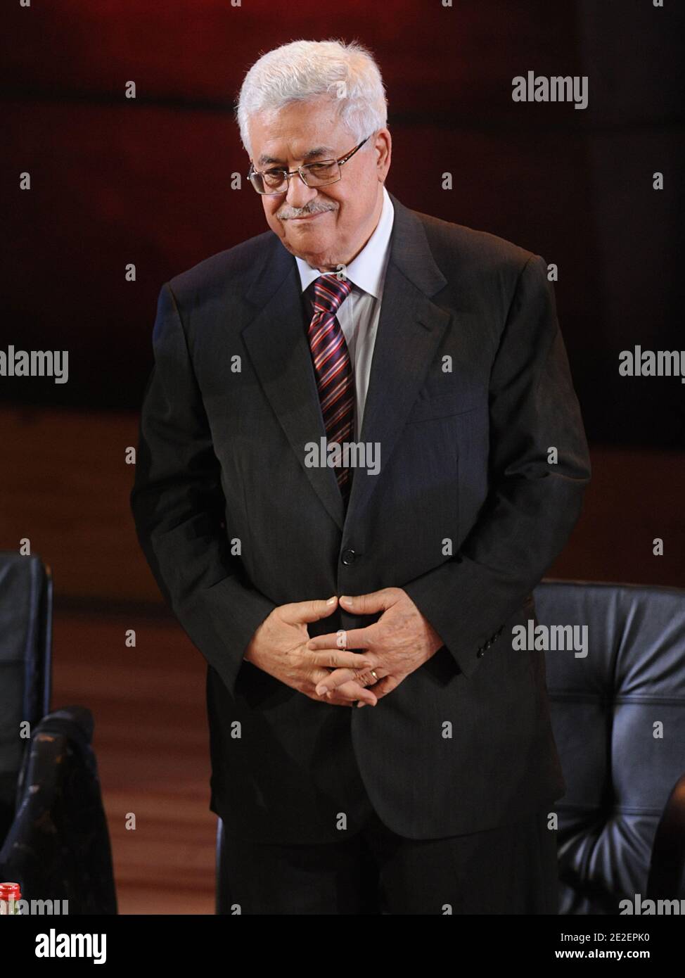 Palestinian president Mahmoud Abbas pictured during the admission ...