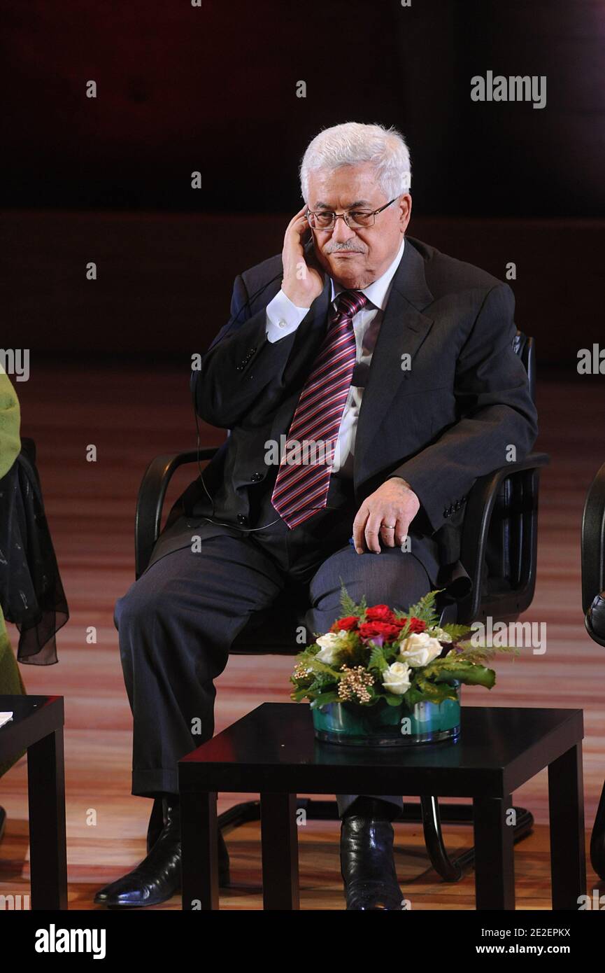 Palestinian president Mahmoud Abbas pictured during the admission ...