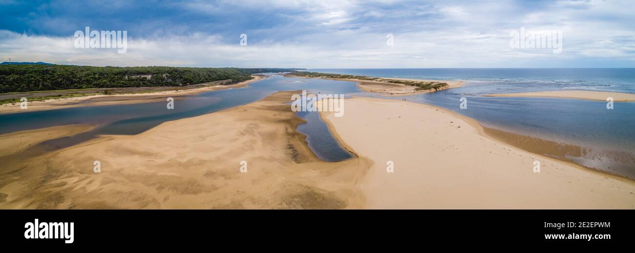 Beautiful ocean beach in Victoria, Australia - aerial panorama Stock ...