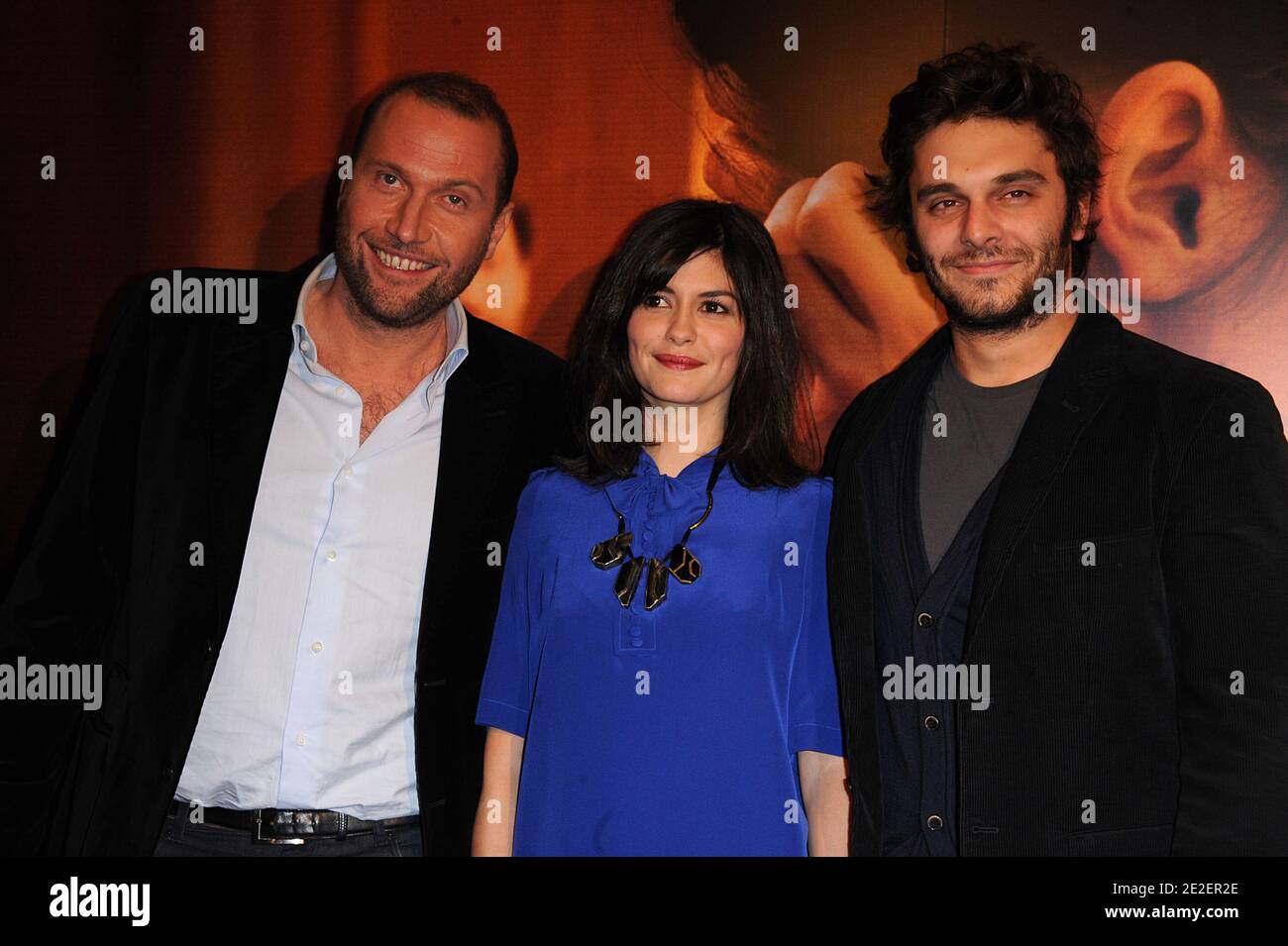 Cast members Audrey Tautou, Francois Damiens and Piau Marmai attending ...