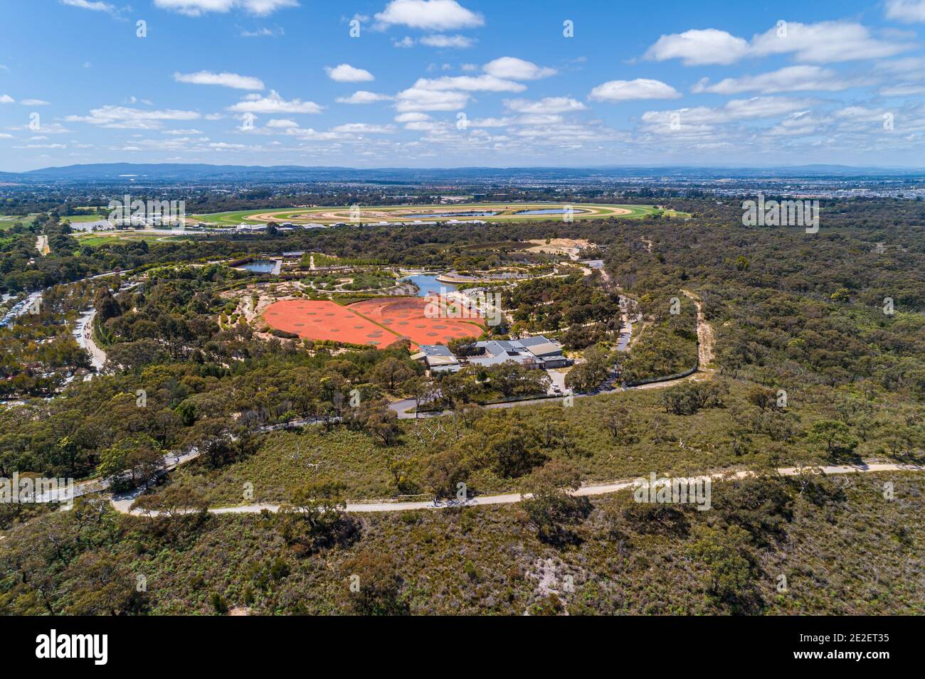 Aerial view of Royal Botanic Gardens in Cranbourne, Victoria, Australia ...