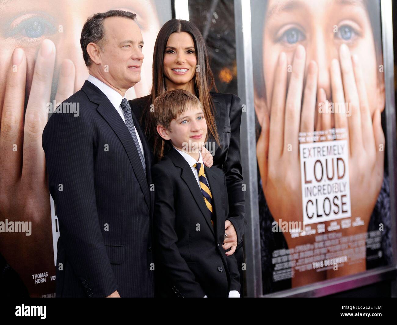 Co-stars Tom Hanks, Thomas Horn and Sandra Bullock attend the premiere ...