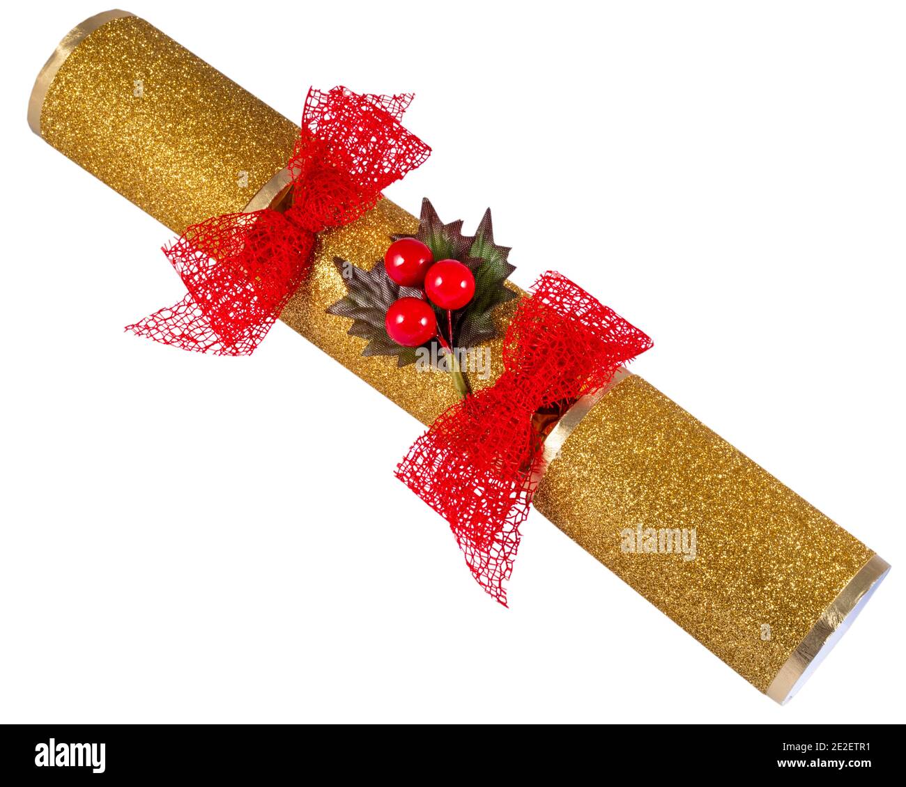 Studio shot of a traditional Christmas Cracker Stock Photo - Alamy